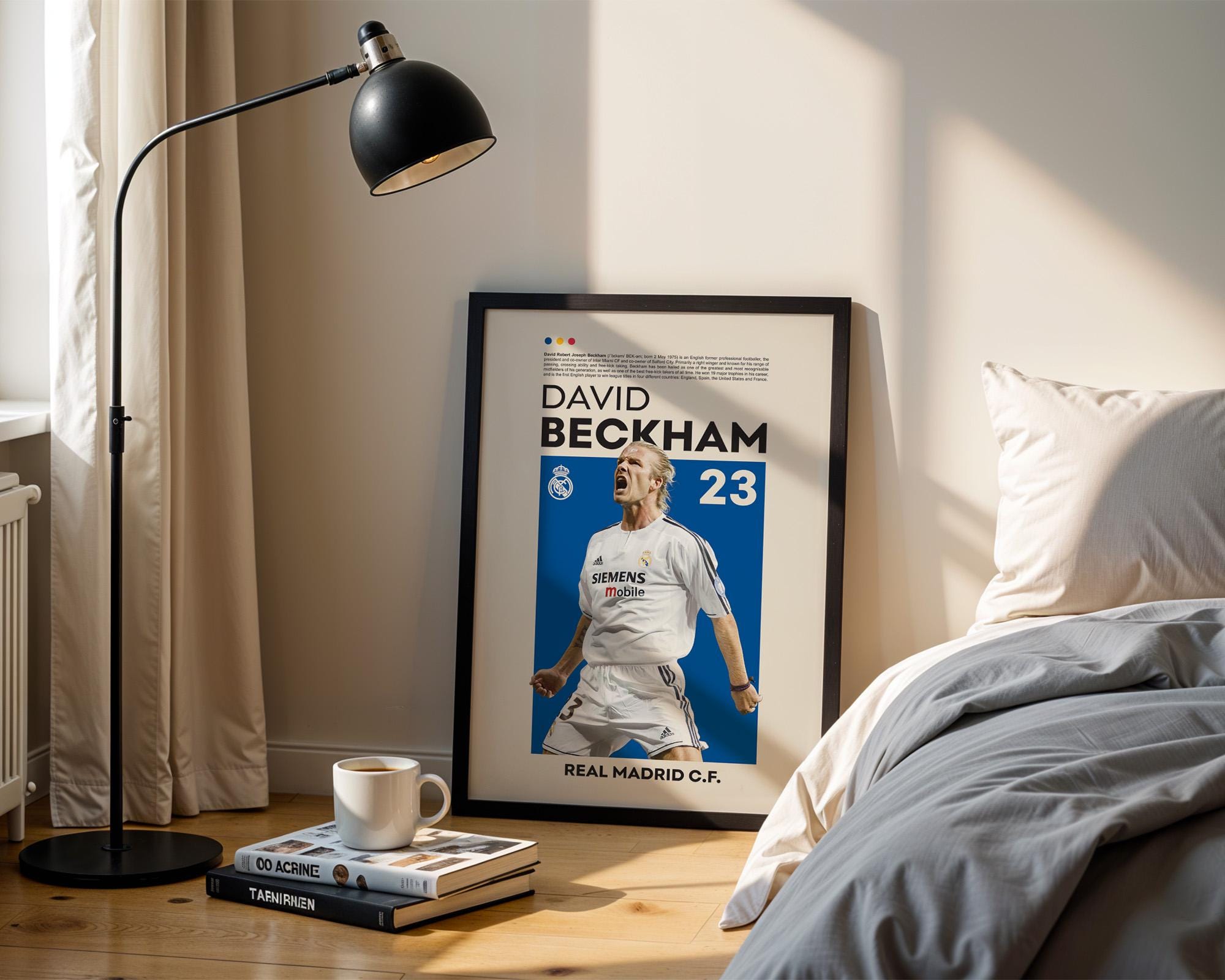 David Beckham Poster, Real Madrid Poster, David Beckham Print, Gift ...