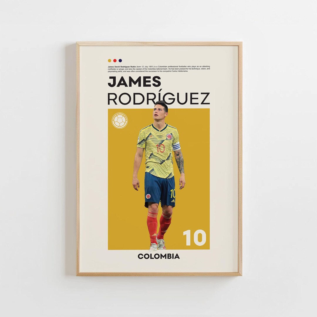 James Rodriguez Poster, Colombia Poster, James Rodriguez Print, Gift ...
