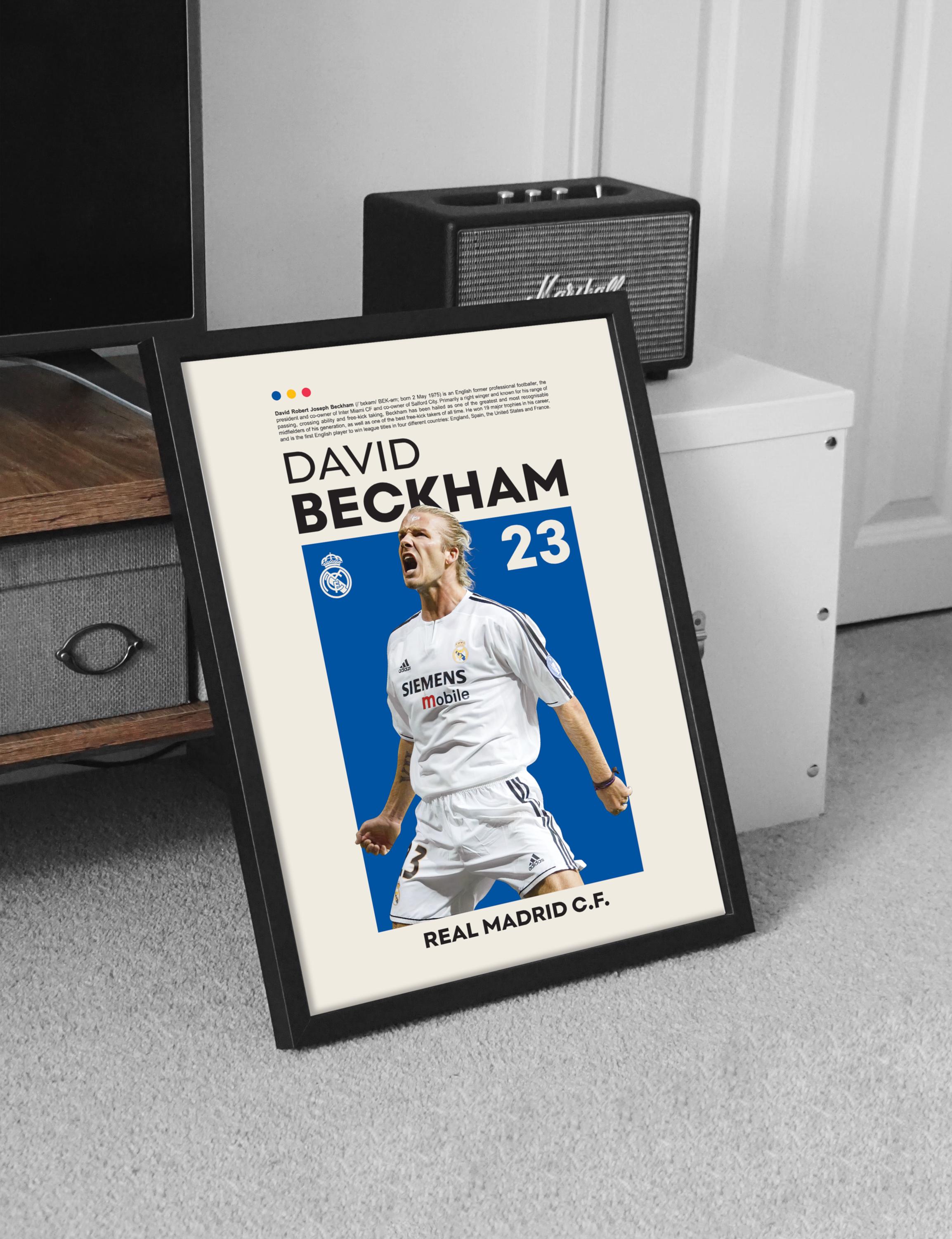 David Beckham Poster, Real Madrid Poster, David Beckham Print, Gift ...