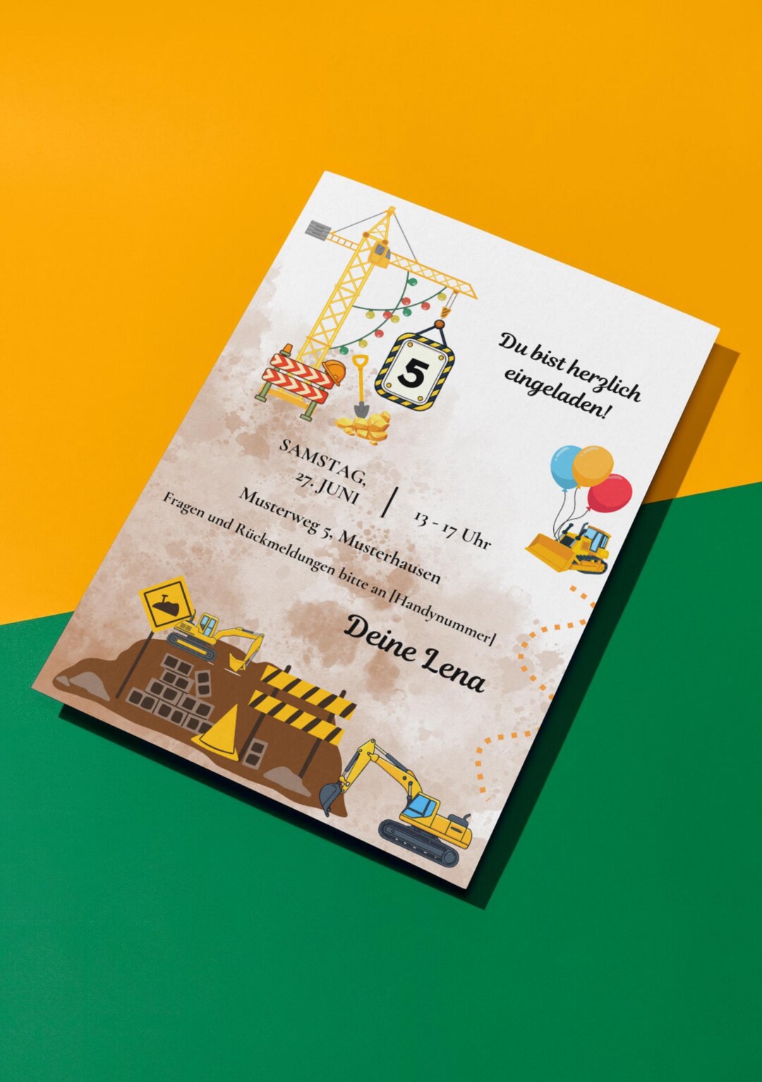 Invitation | Construction Site Party | Children's Birthday Party ...