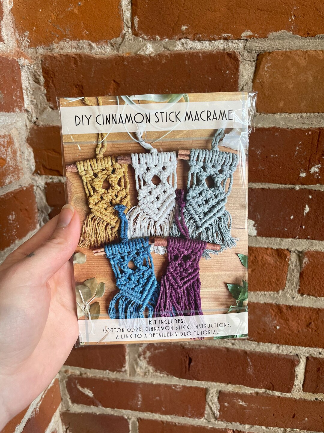 DIY Cinnamon Stick Macrame Kit - Wall Hanging, Ornament Kit, Fiber Art ...