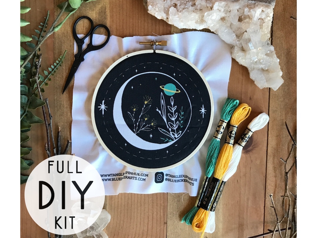 Celestial DIY Stitch Kit, Embroidery Kit, Moon Kit, Easy Craft Kit ...