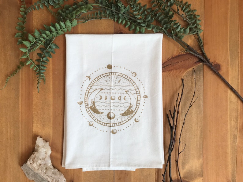 Moon Phase Kitchen Tea Towel - Etsy