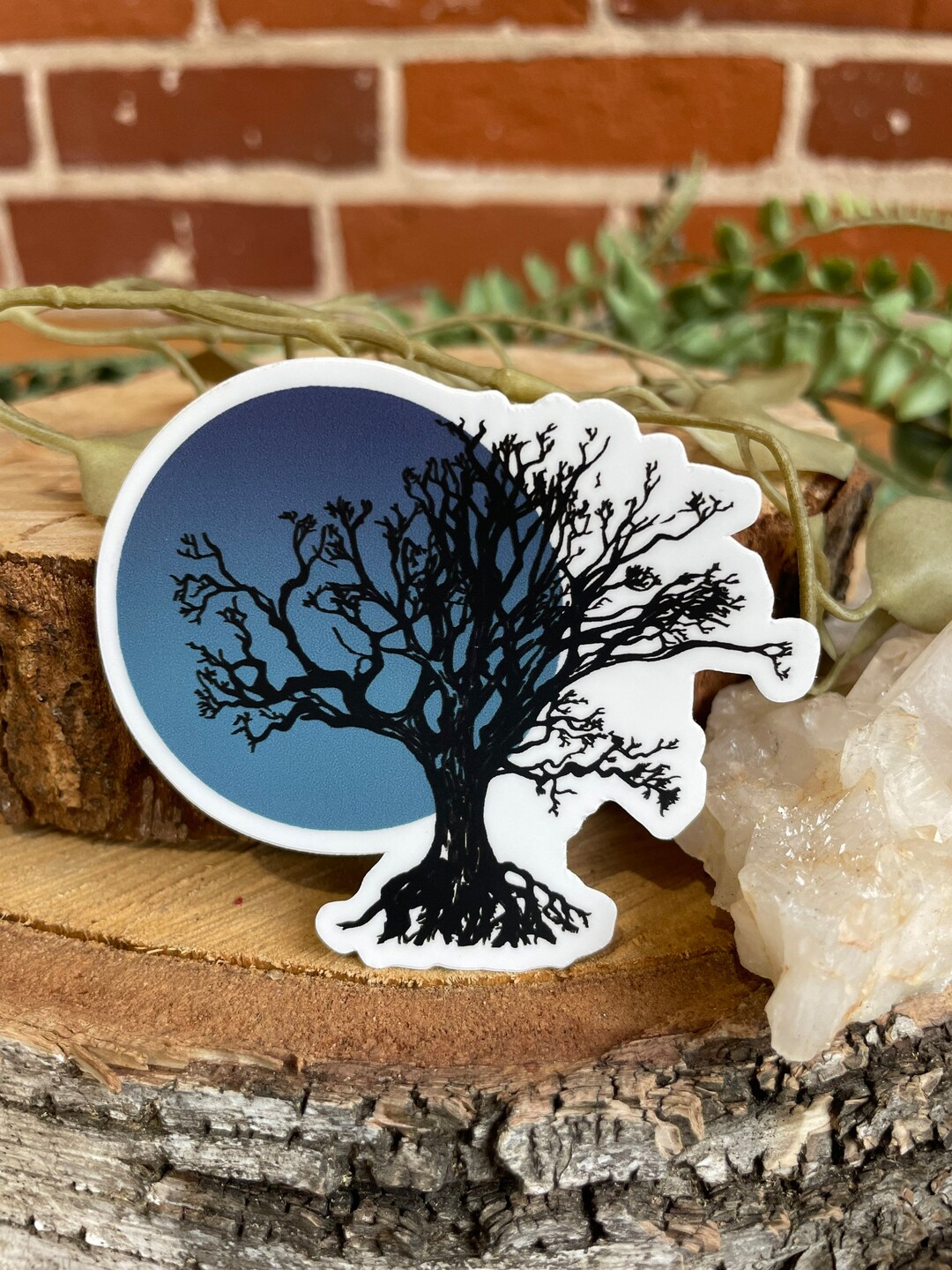 Perry Tree Sticker Moon Tree Sticker - Etsy