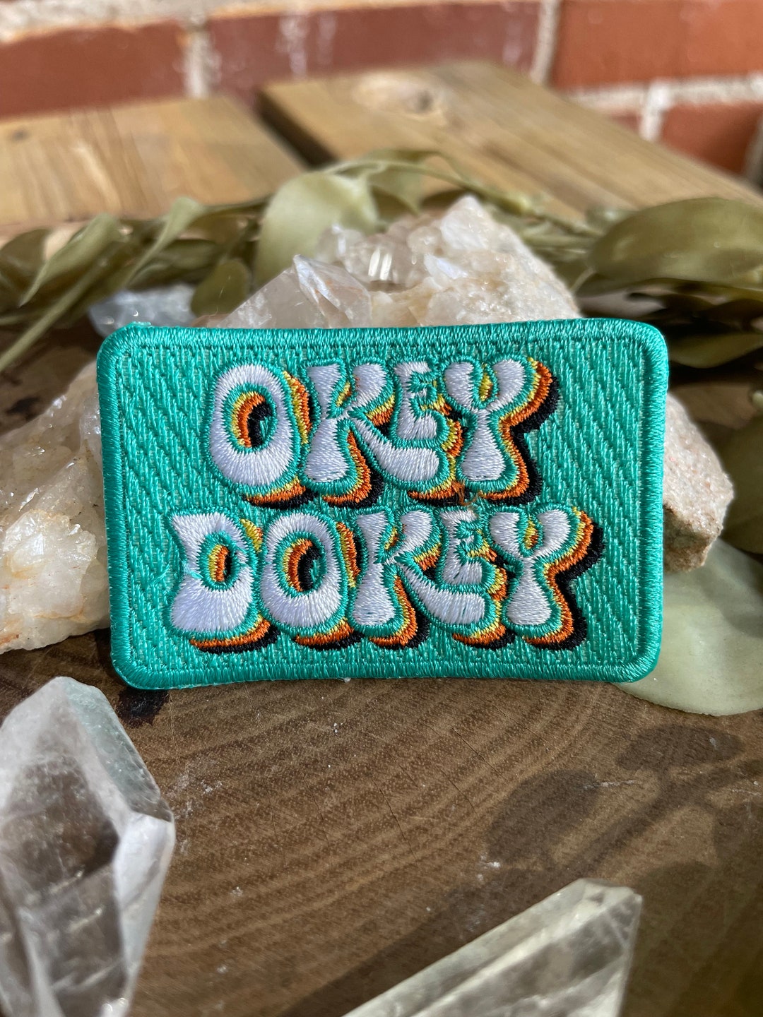 Okey Dokey Retro Iron on Patch - Etsy