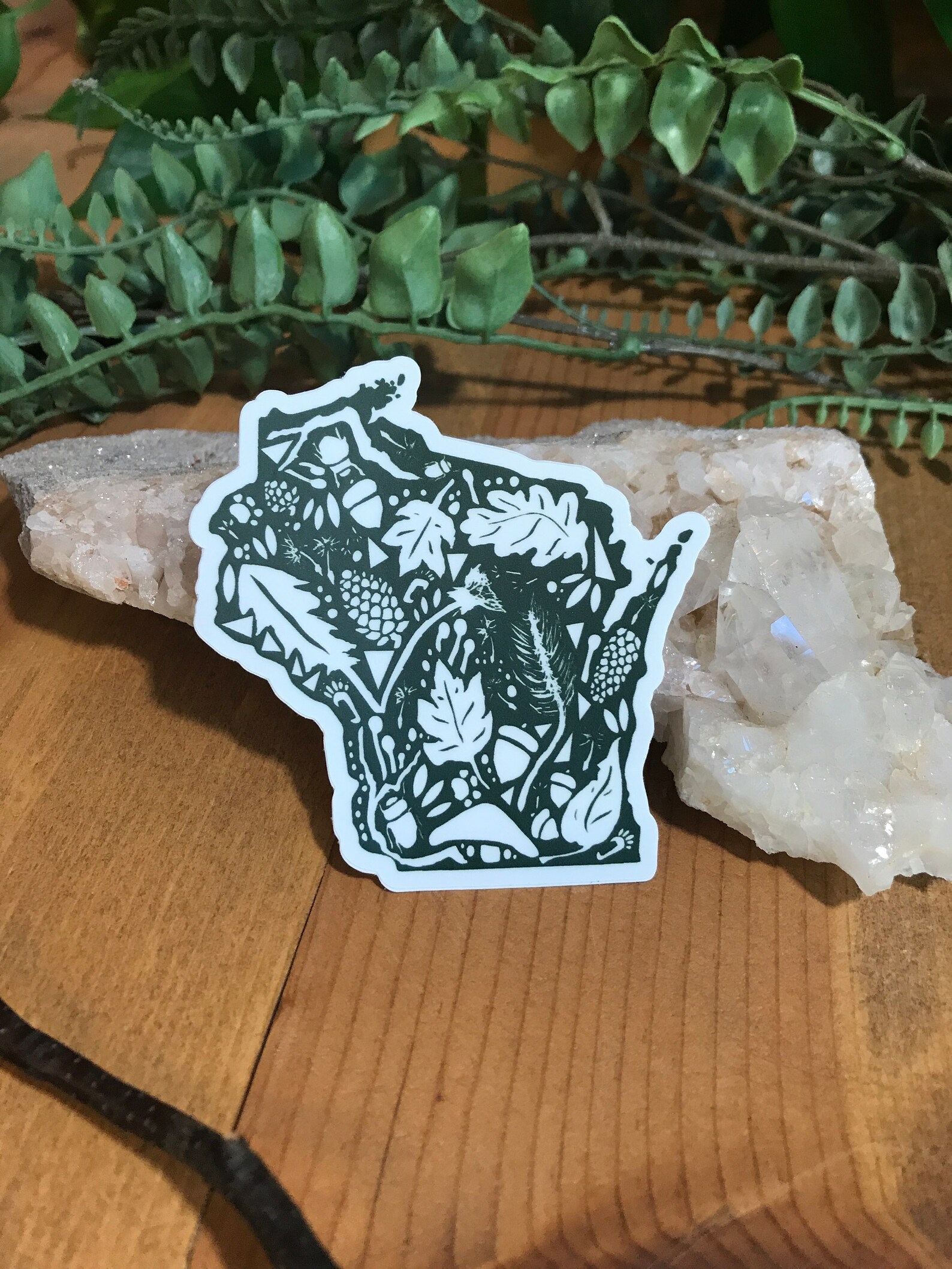 Green Wisconsin State Sticker Nature Design Sticker - Etsy