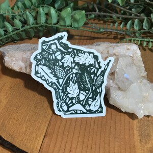 Green Wisconsin State Sticker, Nature Design Sticker - Etsy
