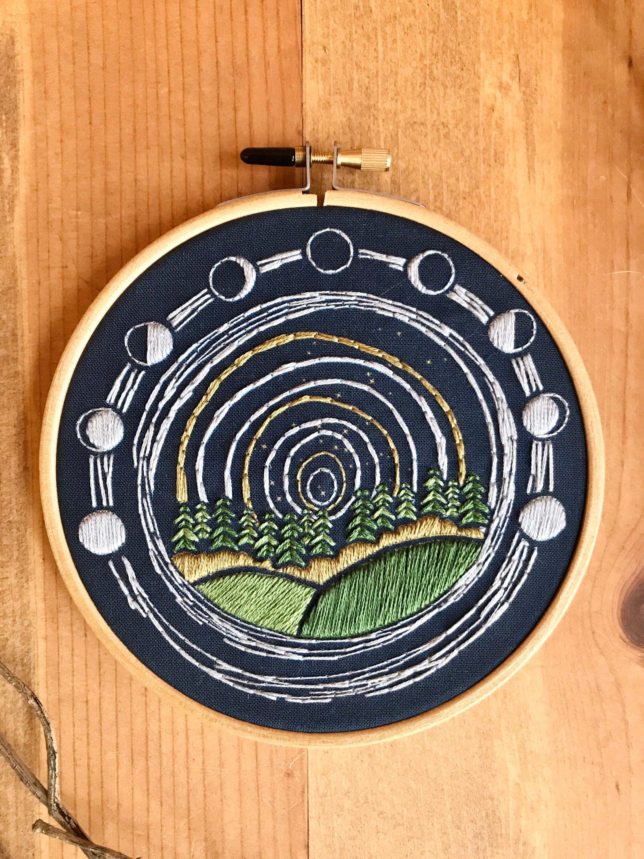 DIY Stitch Kit , Moon Over Midwest , Embroidery Kit , Full Craft Kit ...