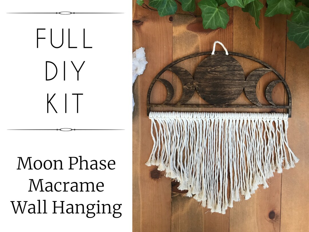 DIY Macrame Moon Phase Kit, Easy Macrame Kit, Wall Hanging Kit, Moon ...
