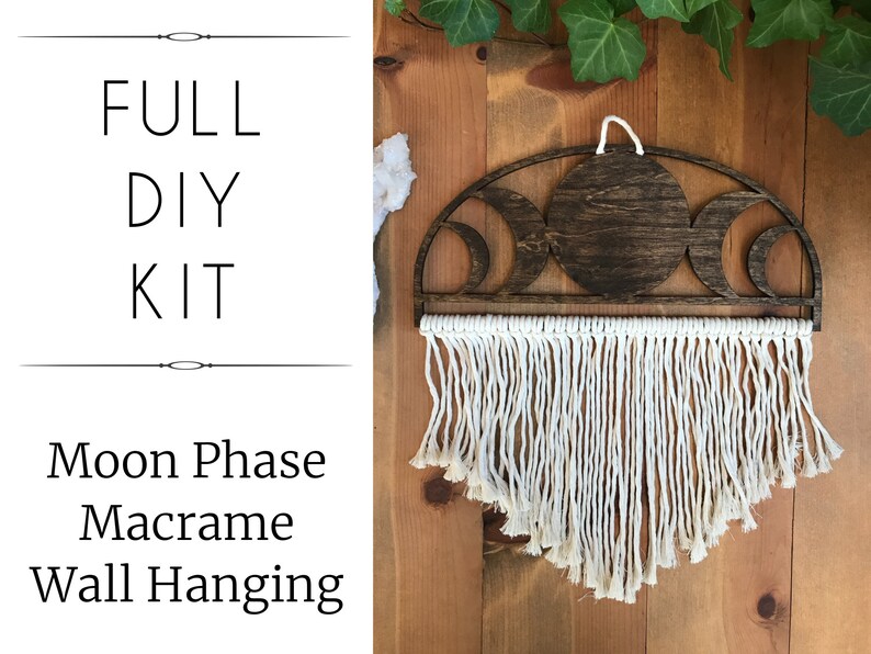 DIY Macrame Moon Phase Kit Easy Macrame Kit Wall Hanging | Etsy