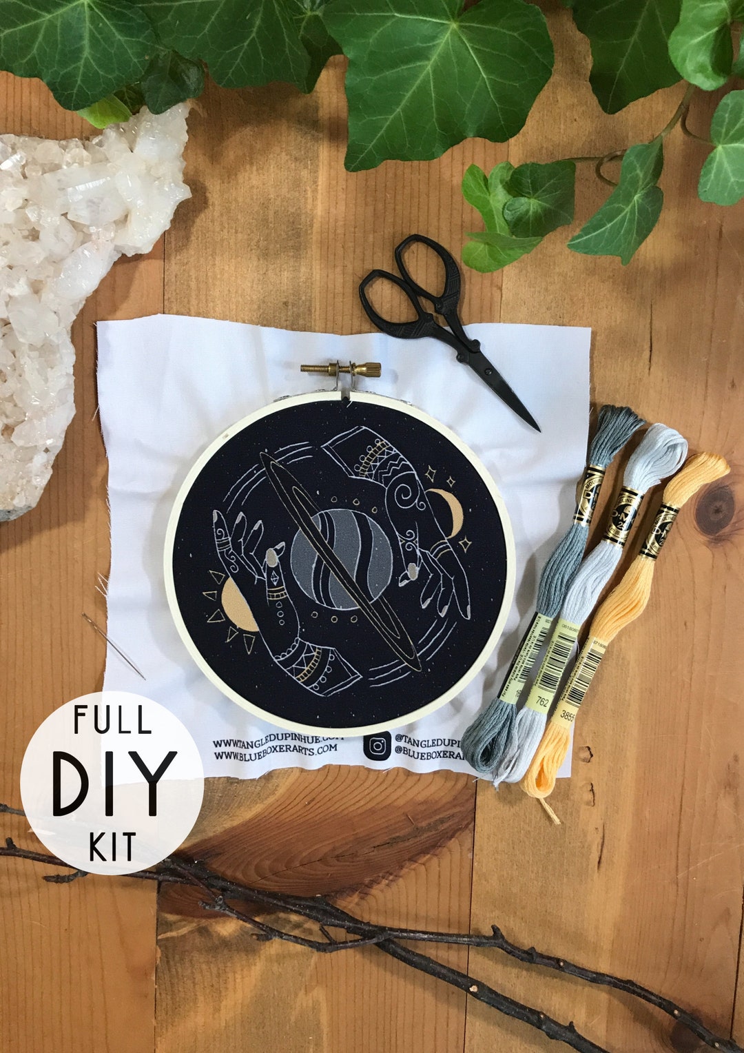 Equinox Embrace DIY Stitch Kit , Celestial Sun Moon Embroidery Kit ...