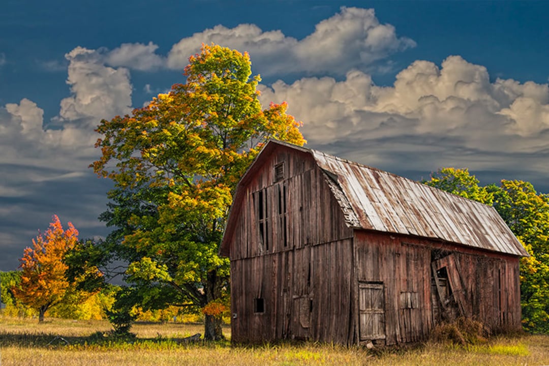 Rustic Barn, Wooden Barn, Michigan Barn, Agricultural Farm, Autumn ...