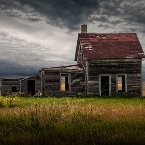 Deserted Farm House, Prairie Farm House, Abandoned Farm, Prairie Sunset ...