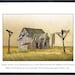 Retro Image of Rural Laundry Clothesline by Farm House on Wash Day ...