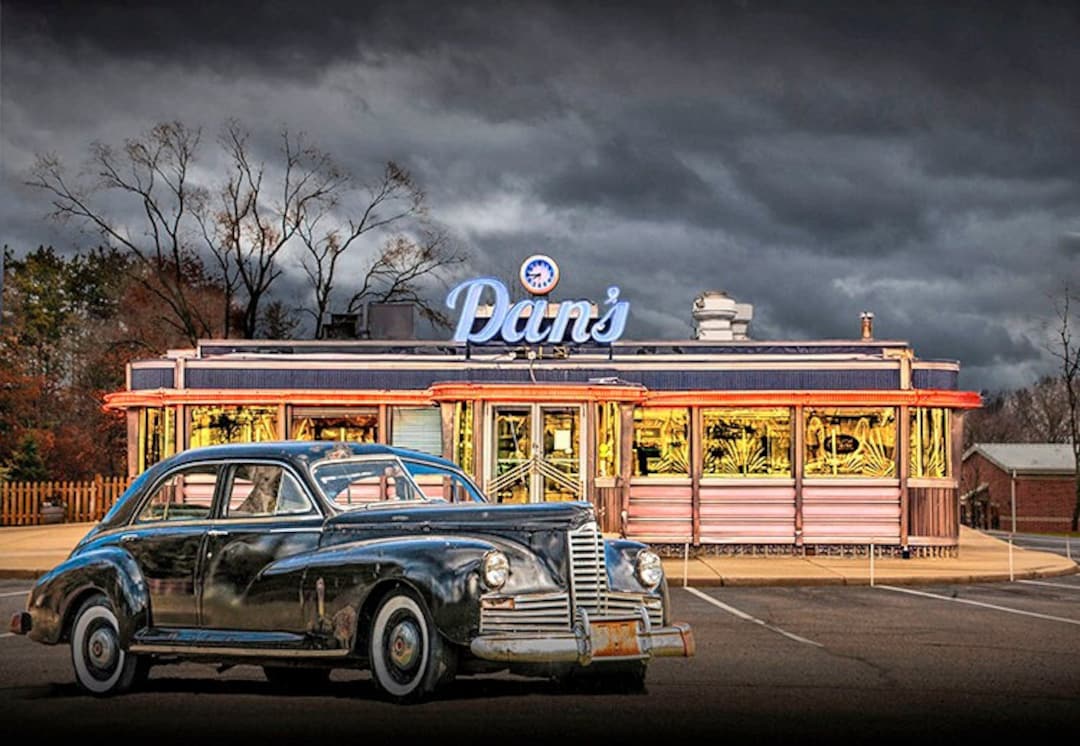 1950s Diner Print Vintage Car Americana Wall Art Etsy 1950s-diner-print-vintage-car-americana-wall-art-etsy