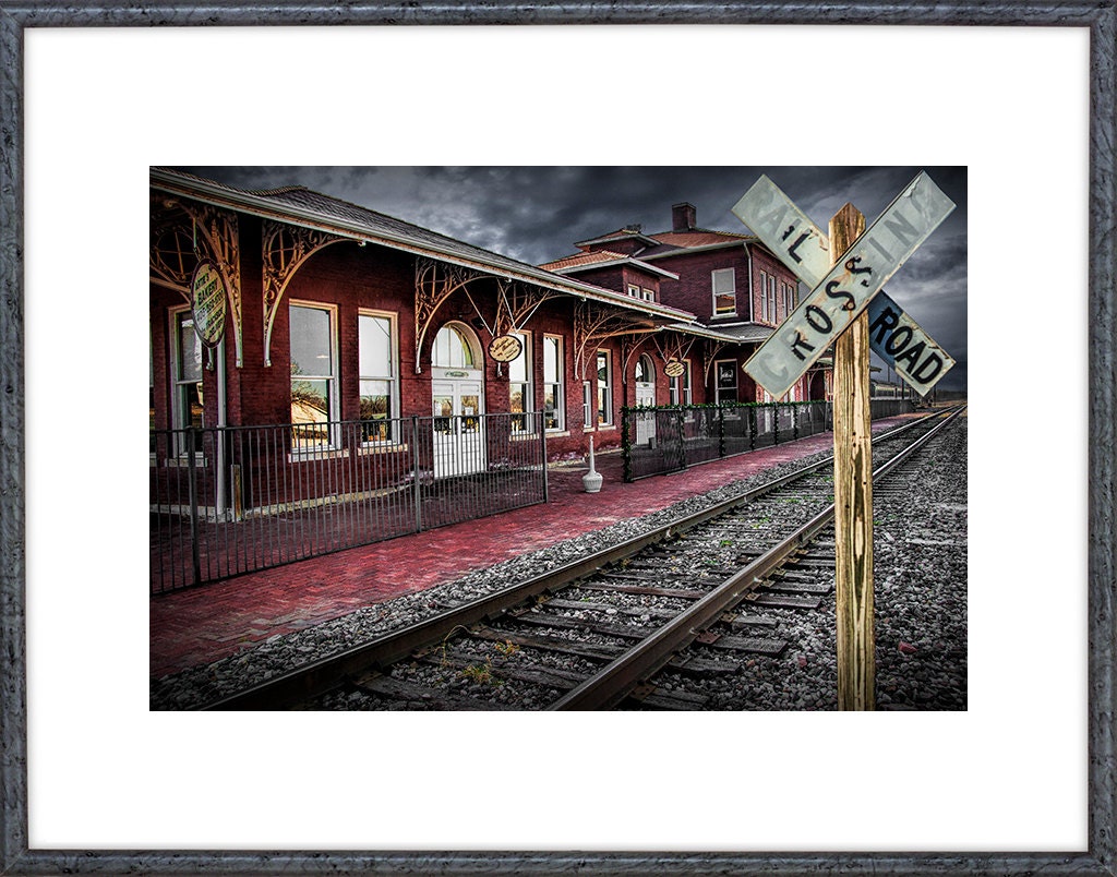 Old Train Station Train Crossing Sign Railroad Tracks - Etsy