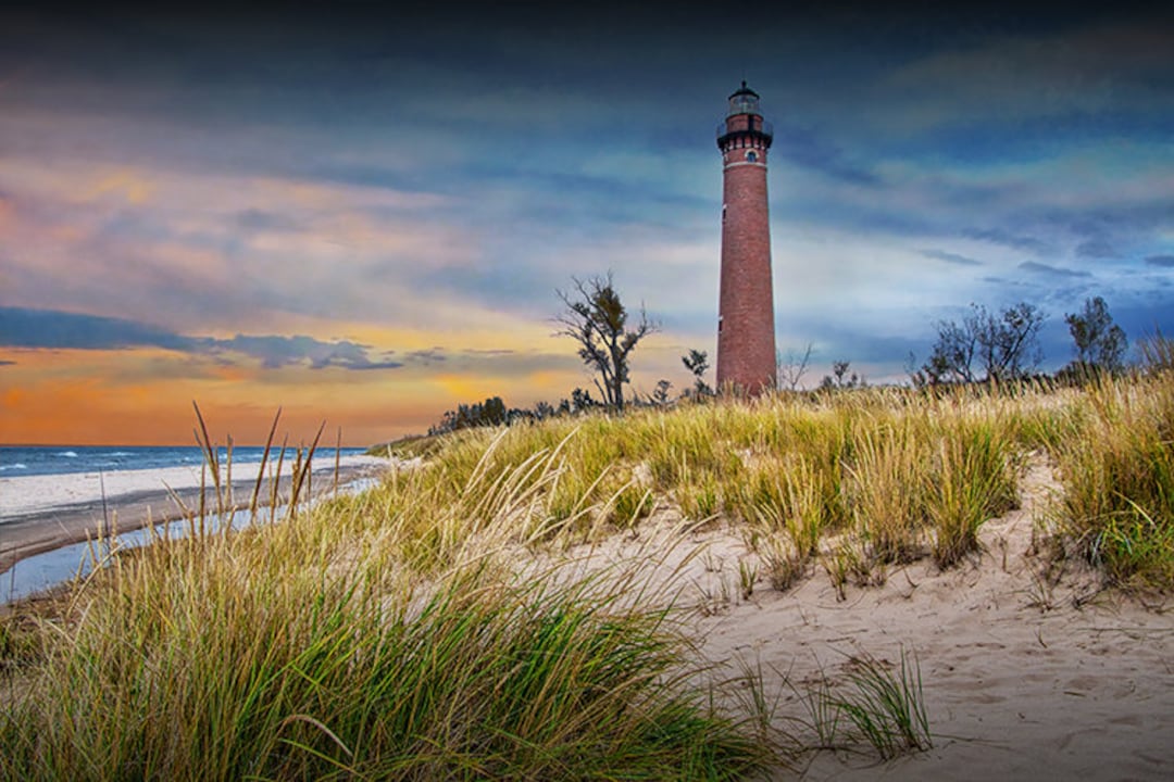Little Sable Point Lighthouse Photograph: Lake Michigan Sunset Seascape ...