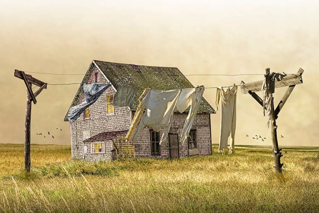 Retro Home Decor Art Photograph of Rural Laundry Clothesline by Farm ...