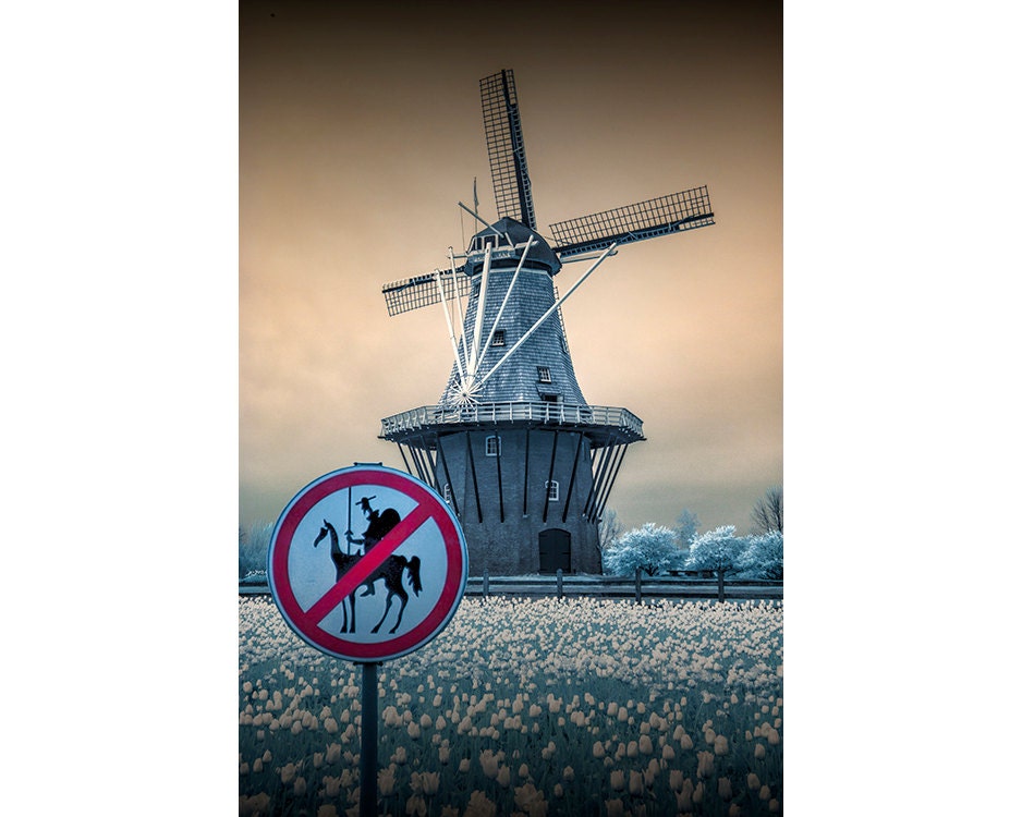 No Tilting at the Windmills With a Don Quixote Sign and Dutch - Etsy
