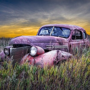 Rustic Car Photograph: Vintage Auto, South Dakota Prairie Fine Art ...