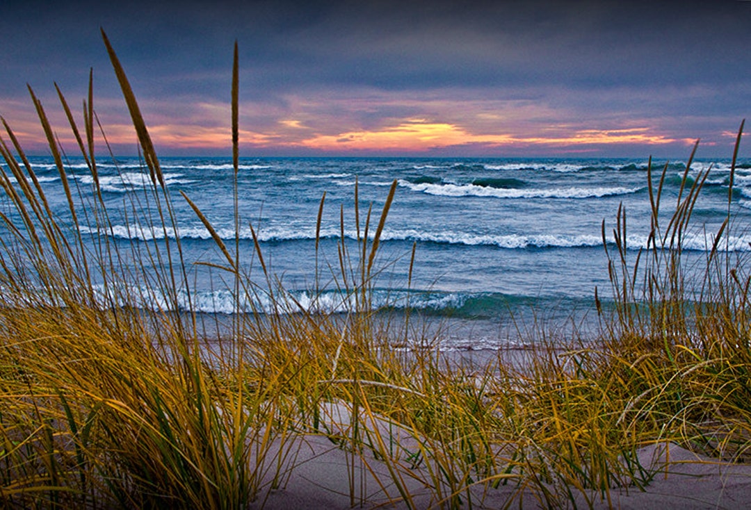 Beach Sunset, Dune Grass, Lakeshore Sunset, Whitecap Wave, Fall ...