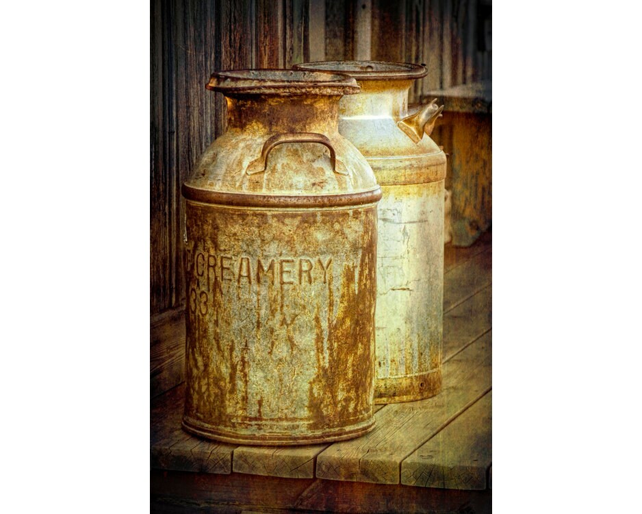 Rustic Farmhouse Decor Creamery Can Photograph Milk Can Art - Etsy