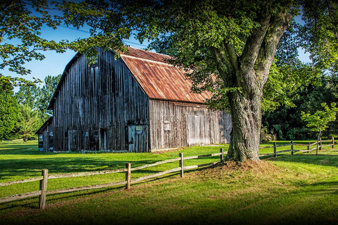 Rustic Barn Landscape Print: Michigan Farm Photography - Etsy
