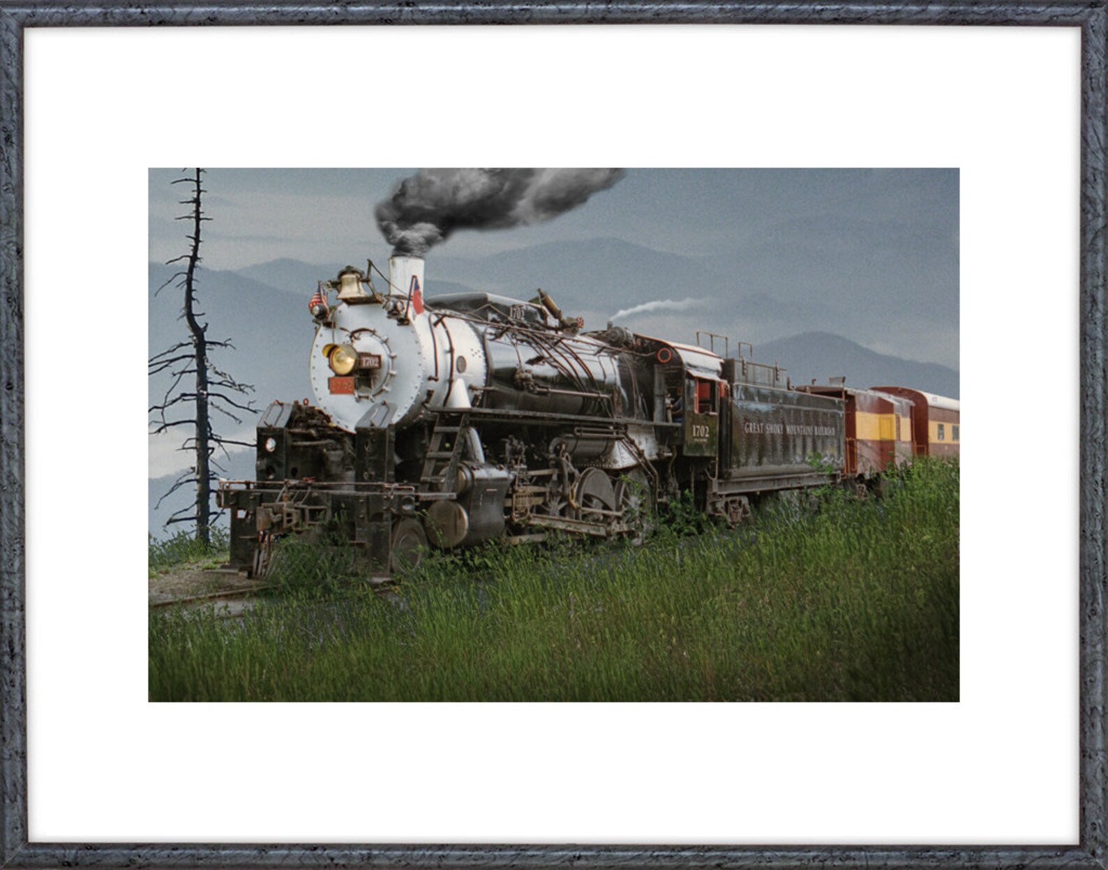 Great Smokey Mountain Railroad Engine No.1702 A Fine Art - Etsy