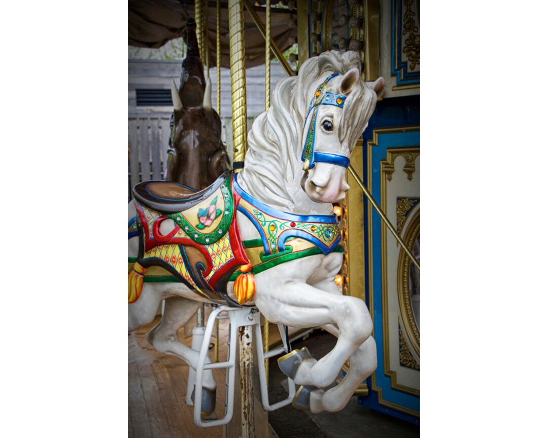 Carousel Painted Horse on an Amusement Merry Go Round in Pittsburgh ...
