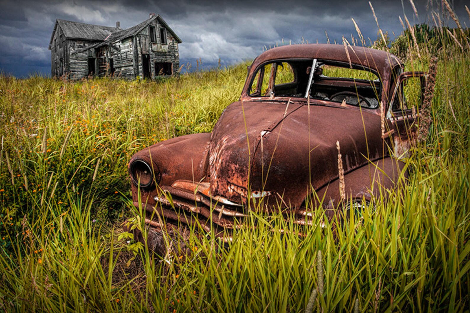 Abandoned Rusty Car and Farm Homestead in Ontario Canada A - Etsy