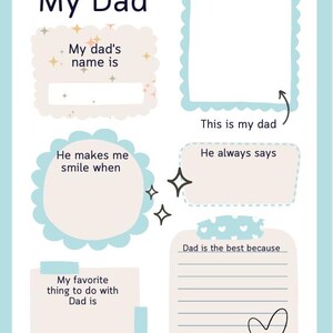 Why I Love My Dad Printable – Father's Day Activity Page for Kids ...