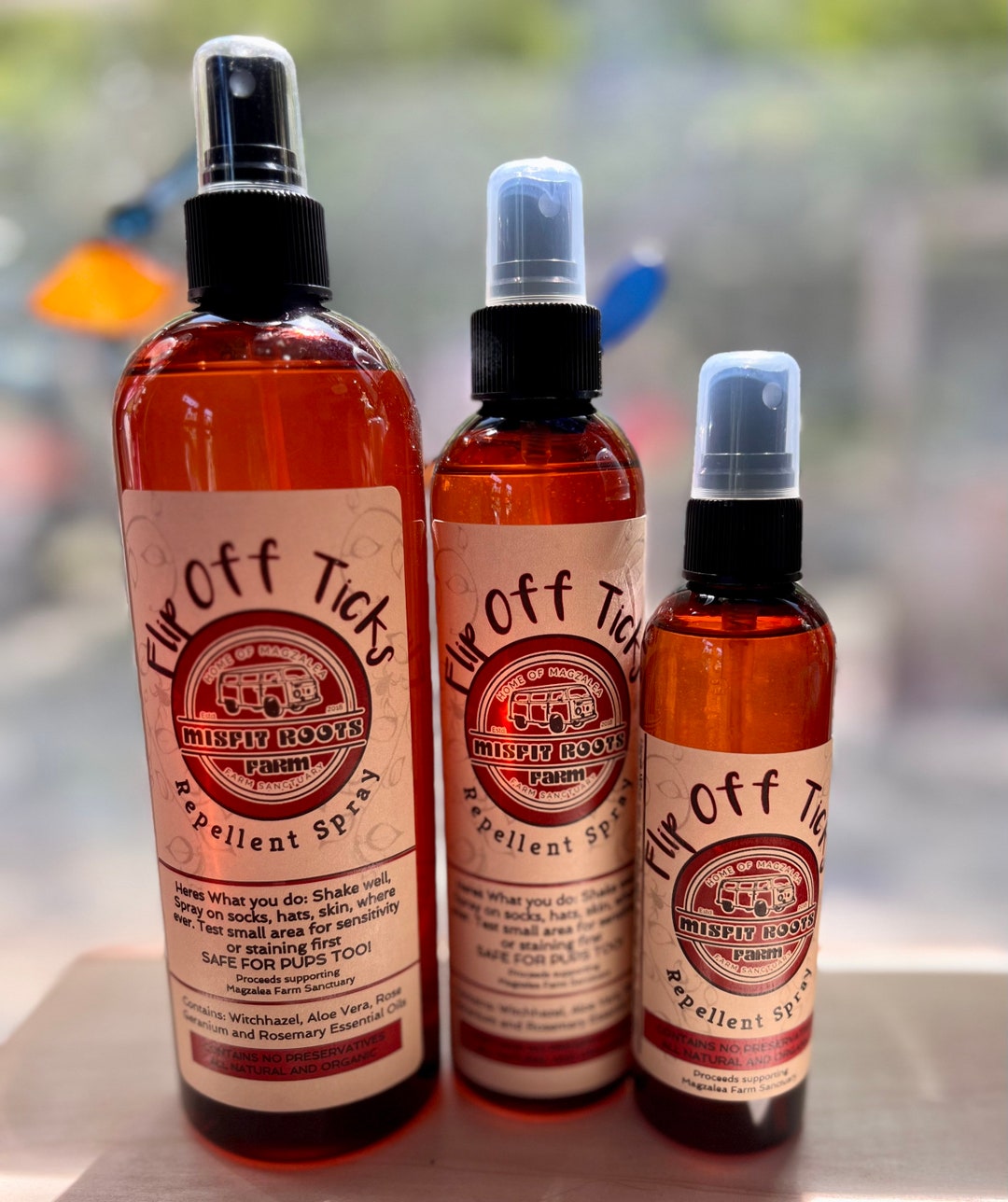 Flip off Ticks- All Natural, Rose Geranium Blend, Tick Repellent, Spray ...