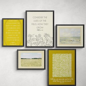 Yellow Christian Posters Set of 5 *digital Download* - Etsy