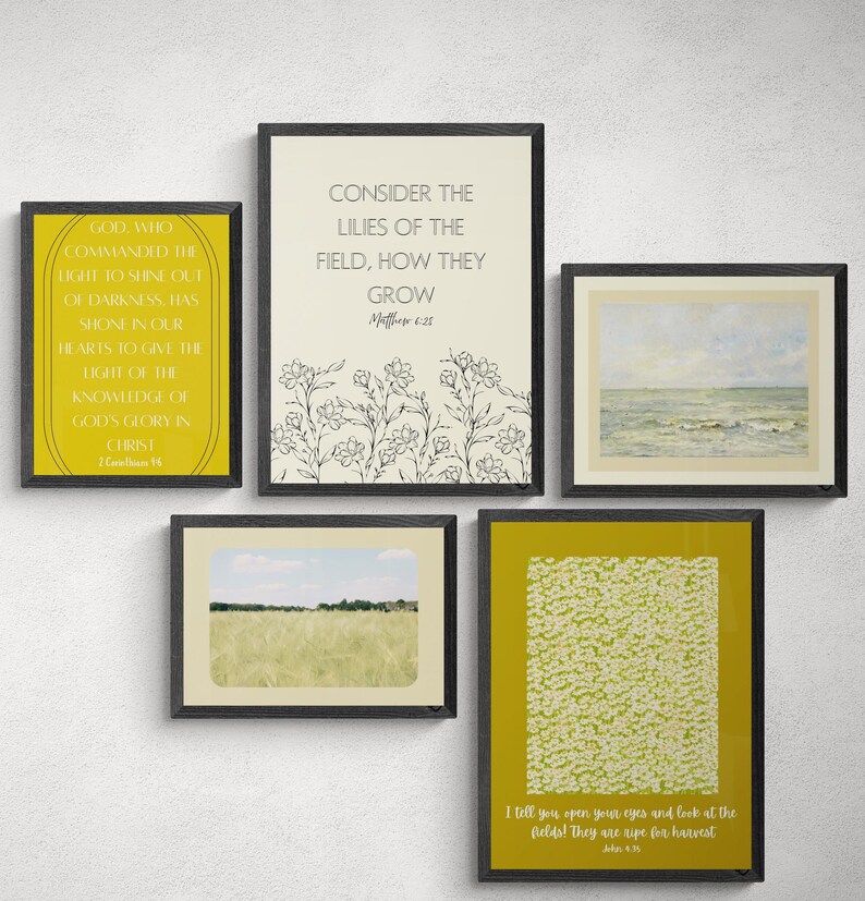 Yellow Christian Posters Set of 5 *digital Download* - Etsy