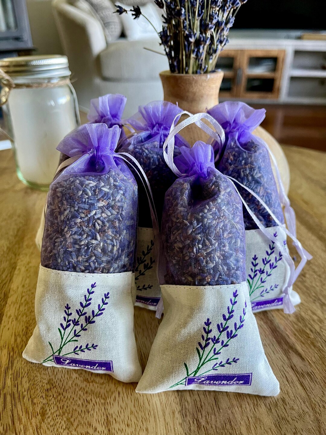 Linen Sachets Filled With Fresh and Fragrant Lavender Buds. - Etsy
