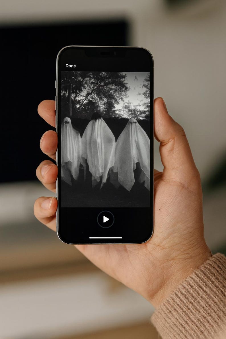 Spooky Ghost Trio – Black & White Digital Halloween Photo Print - Etsy