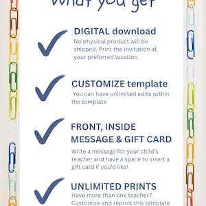 Teacher Appreciation Card Child Photo 4x6 Card Editable Template Photo ...