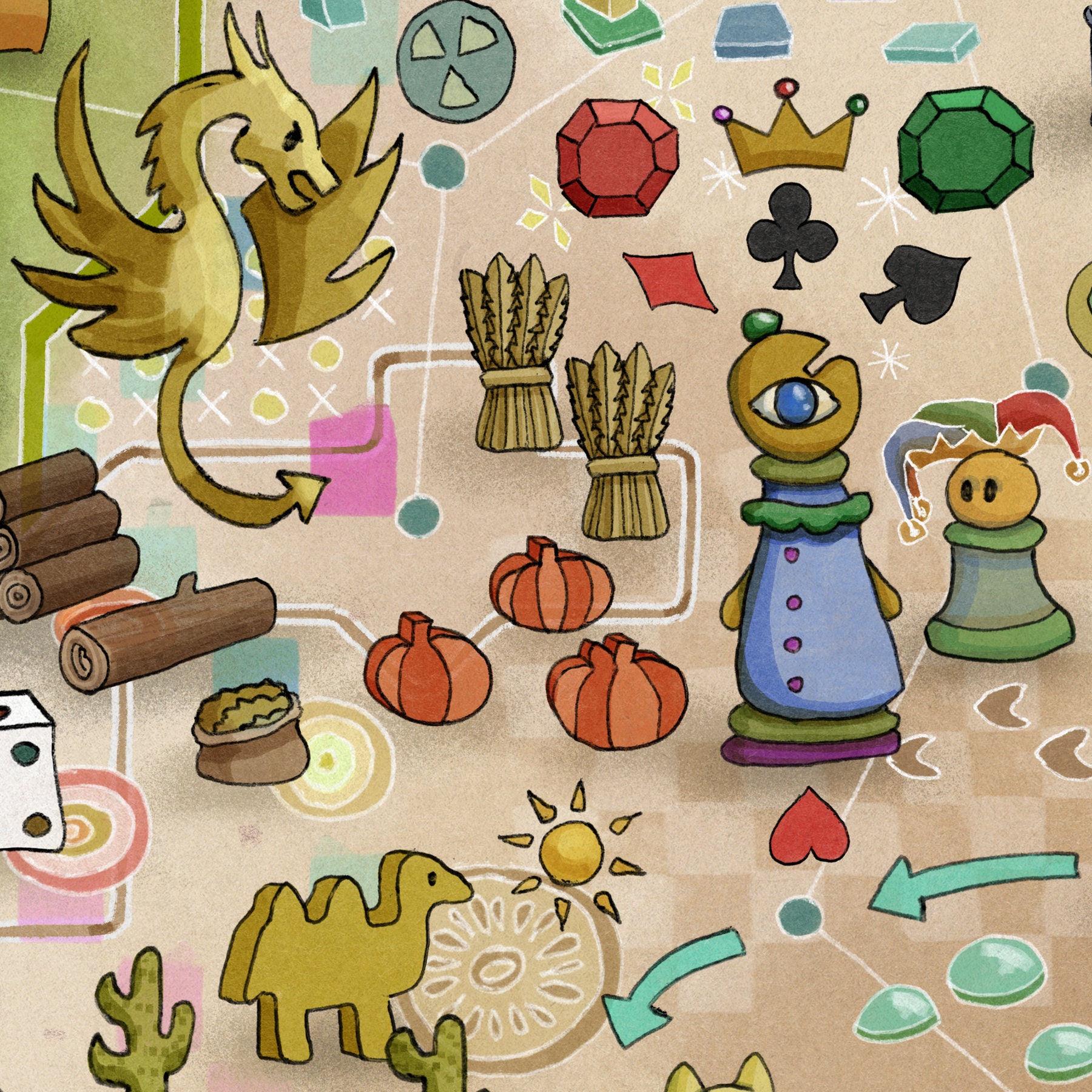 The Board Game Doodle Art - Etsy