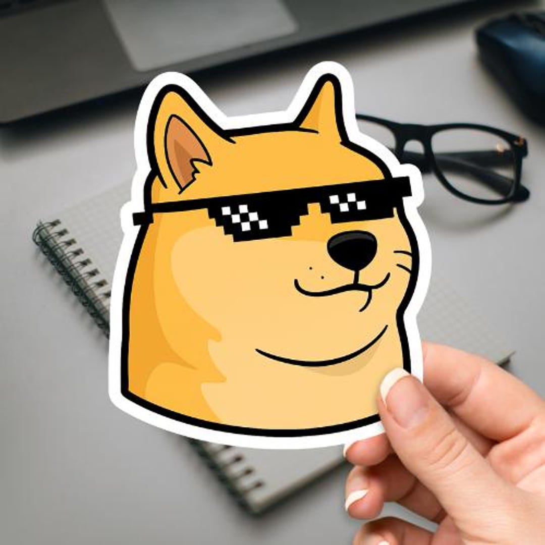 Doge With Glasses Memes Sticker - Etsy