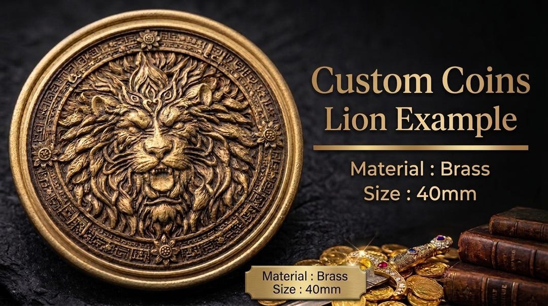 Custom Brass Coin, Personalized 3D Engraved Challenge Coin, Relief ...