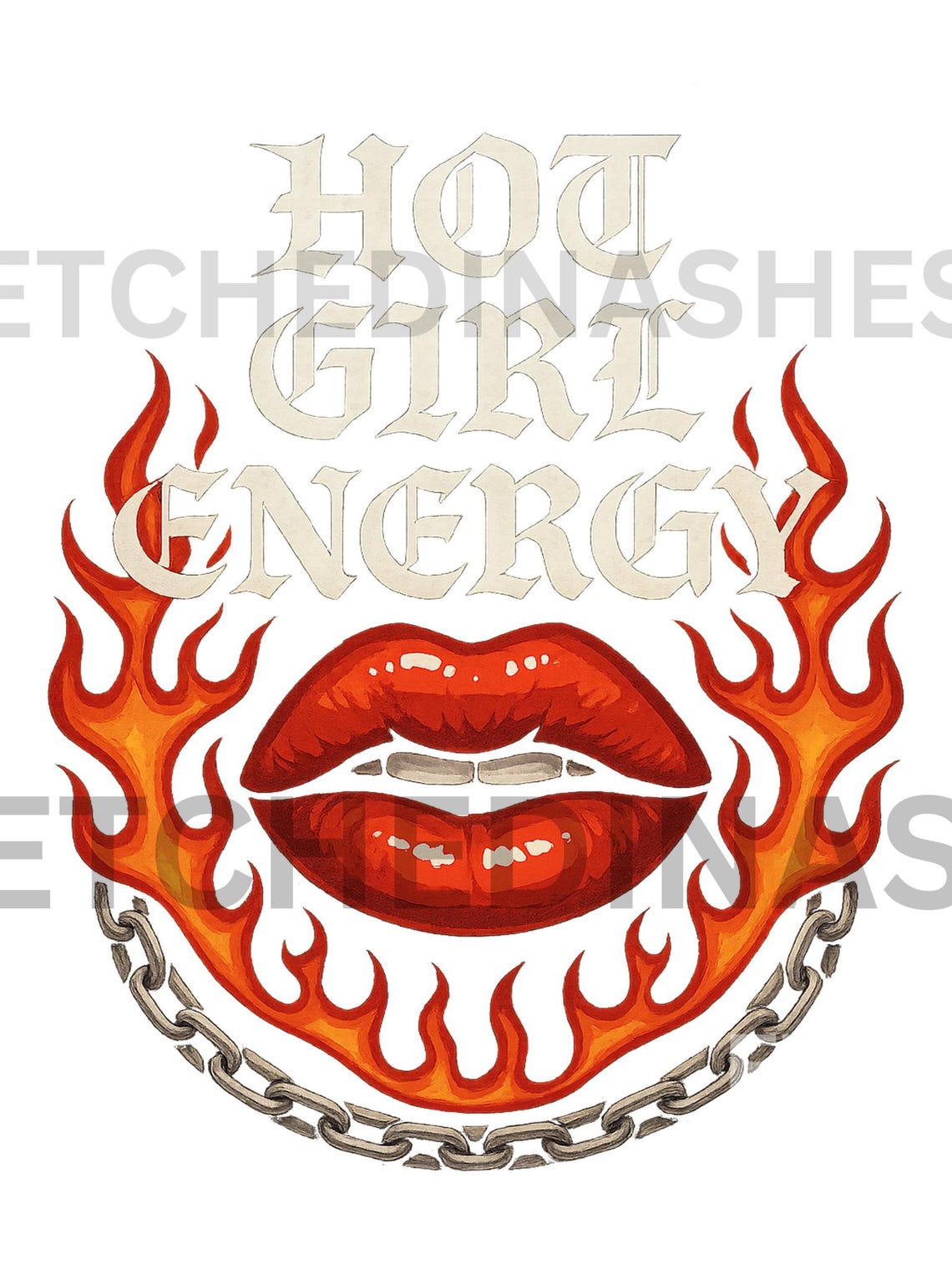 Hot Girl Energy PNG | Gothic Flame Lips Sublimation Design | Baddie ...