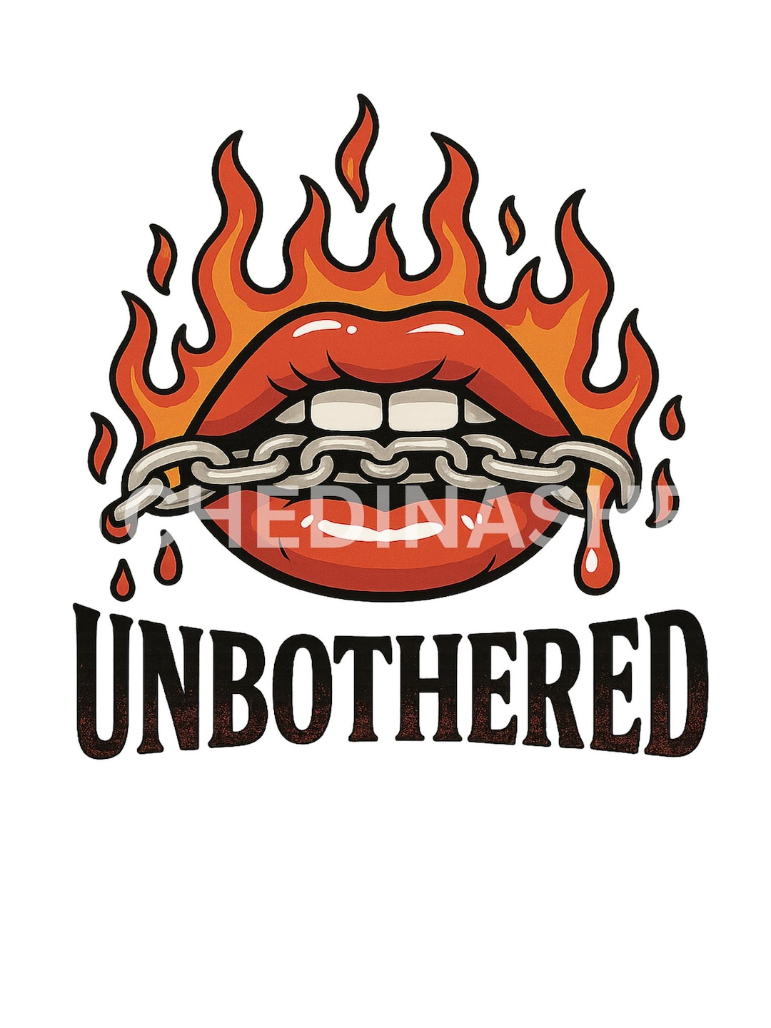 Unbothered PNG Sublimation | Flame Lips Chain | Baddie Aesthetic ...