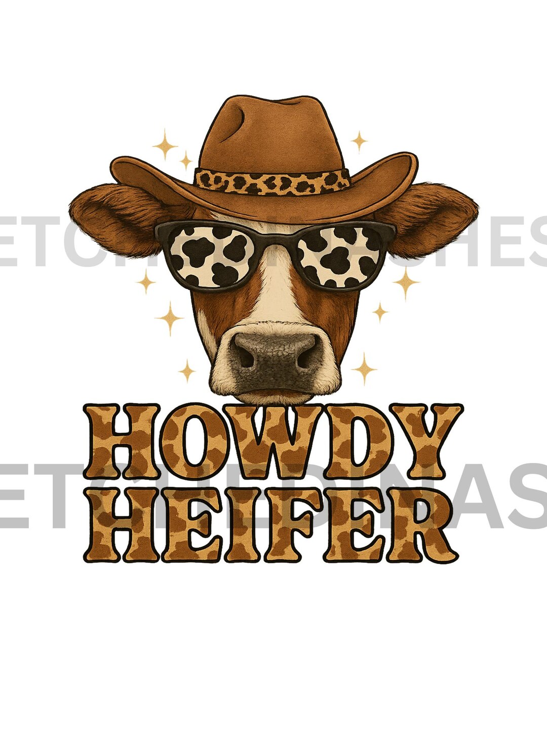 HOWDY HEIFER Sublimation PNG – Western Cowgirl Funny Cow Print Design ...