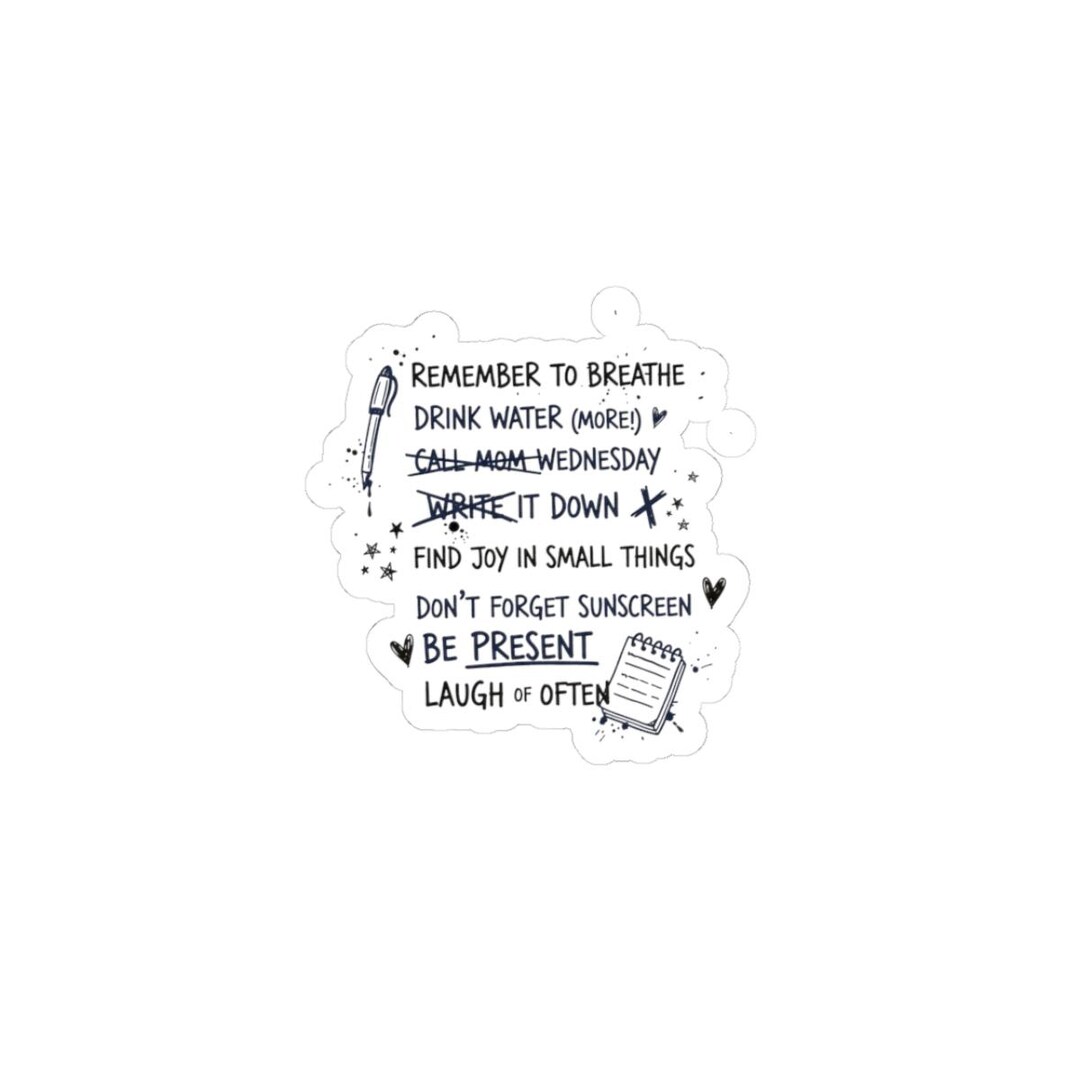 Handwritten Notes Kiss-cut Stickers | Messy Handwriting, Doodle Journal ...