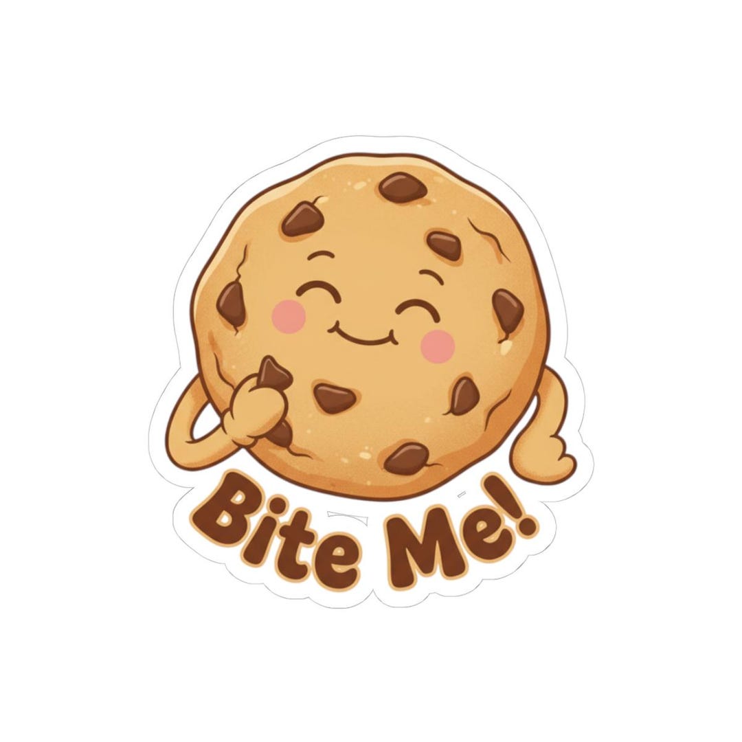 Bite Me! Cookie Sticker | Food Pun, Laptop Decal - Etsy