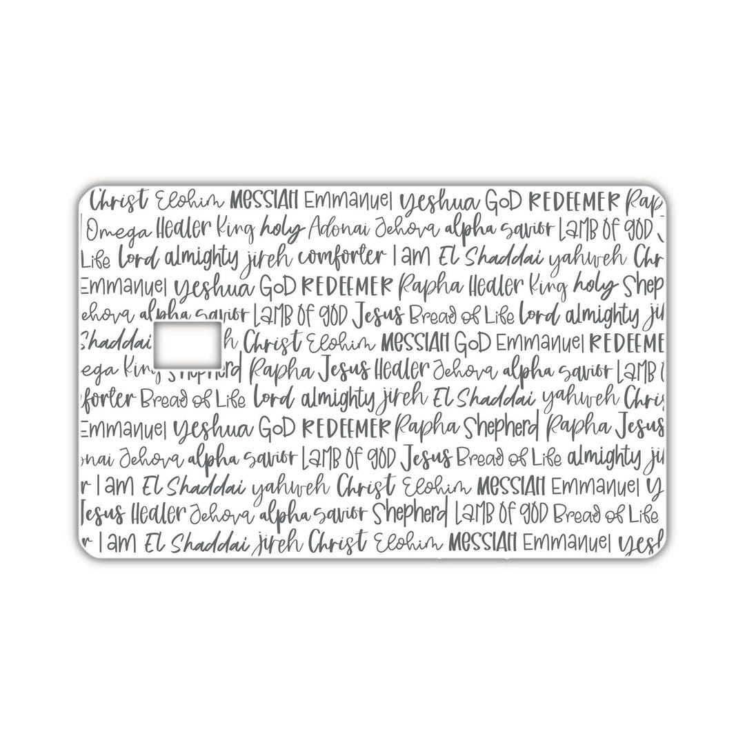 Names of God Debit Card Skin - Christian, Christian Sticker, Faith ...
