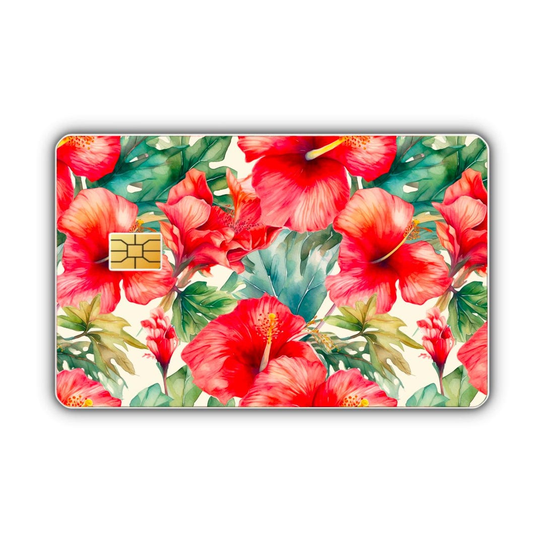Red Hibiscus Debit Card Skin - Debit Card, Credit Card, Stickers ...