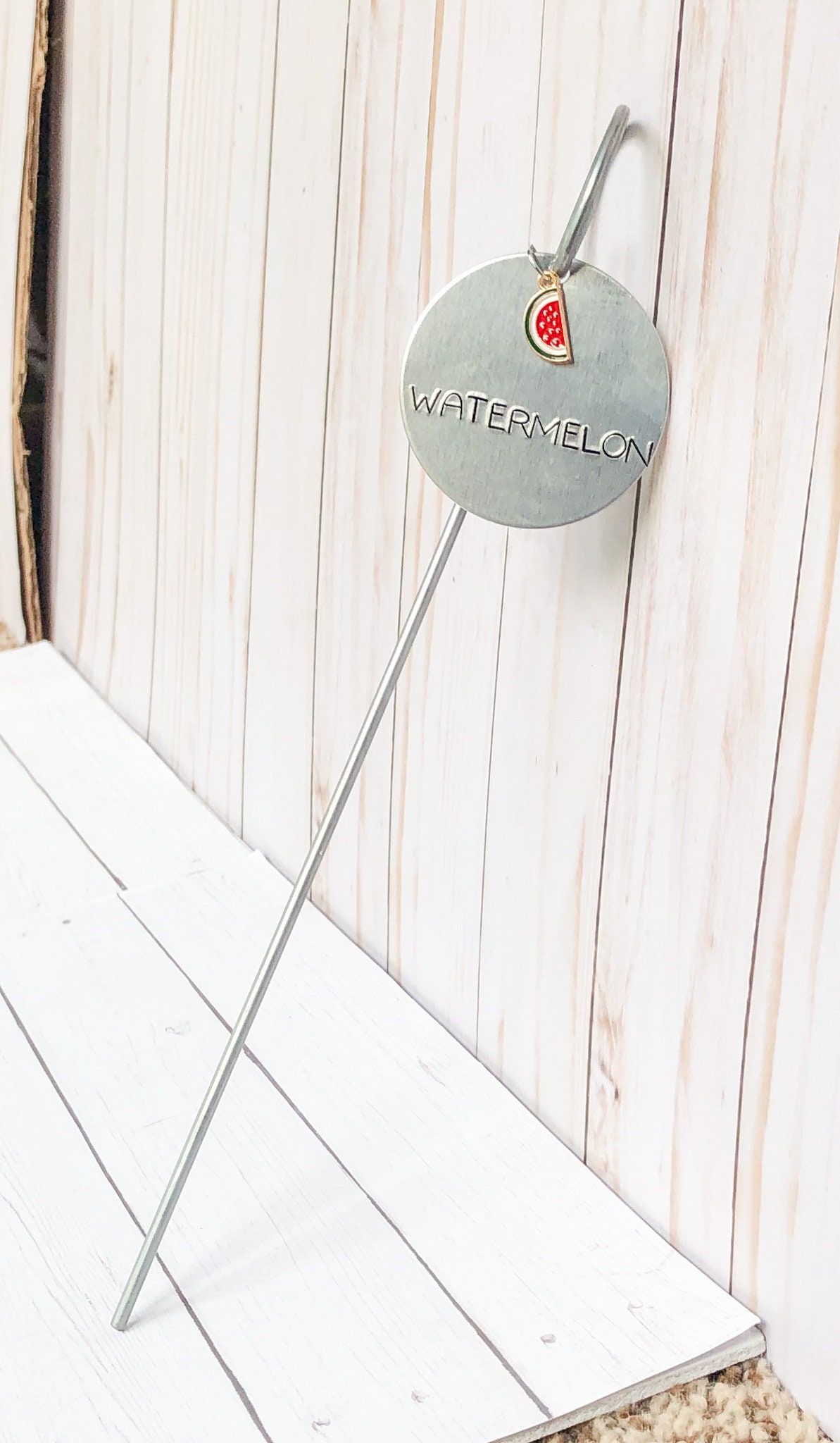 Watermelon Plant Label, Hanging Garden Stake Sign, Herb Marker, Metal ...