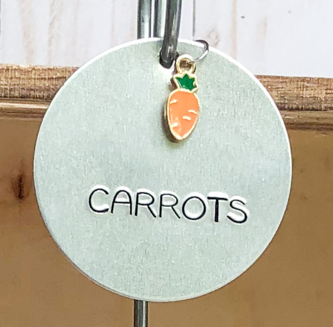 Carrots Plant Label, Hanging Garden Stake Sign, Herb Marker, Metal ...