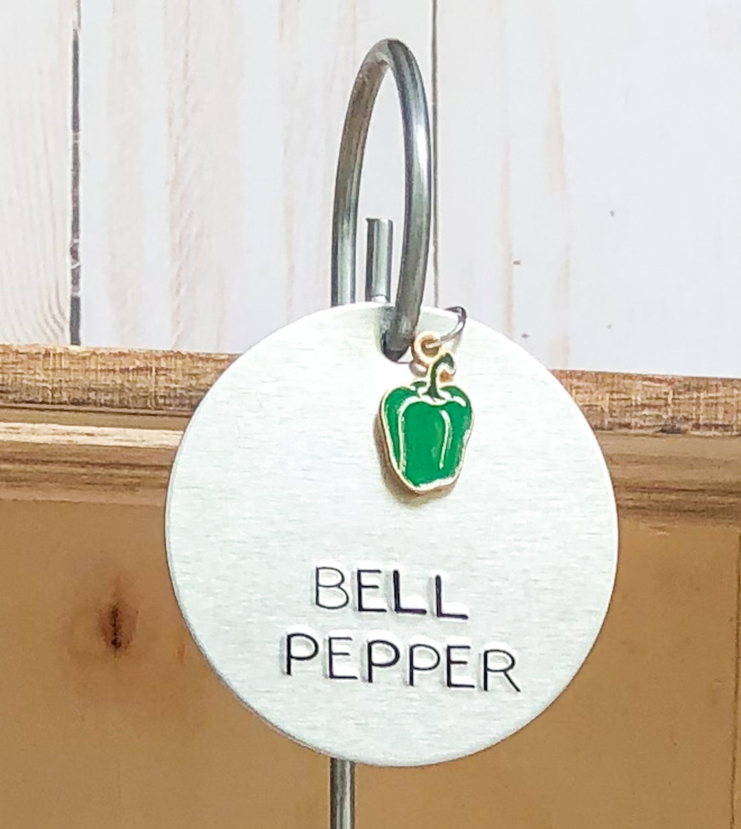 Bell Pepper Plant Label, Hanging Garden Stake, Herb Marker, Metal ...